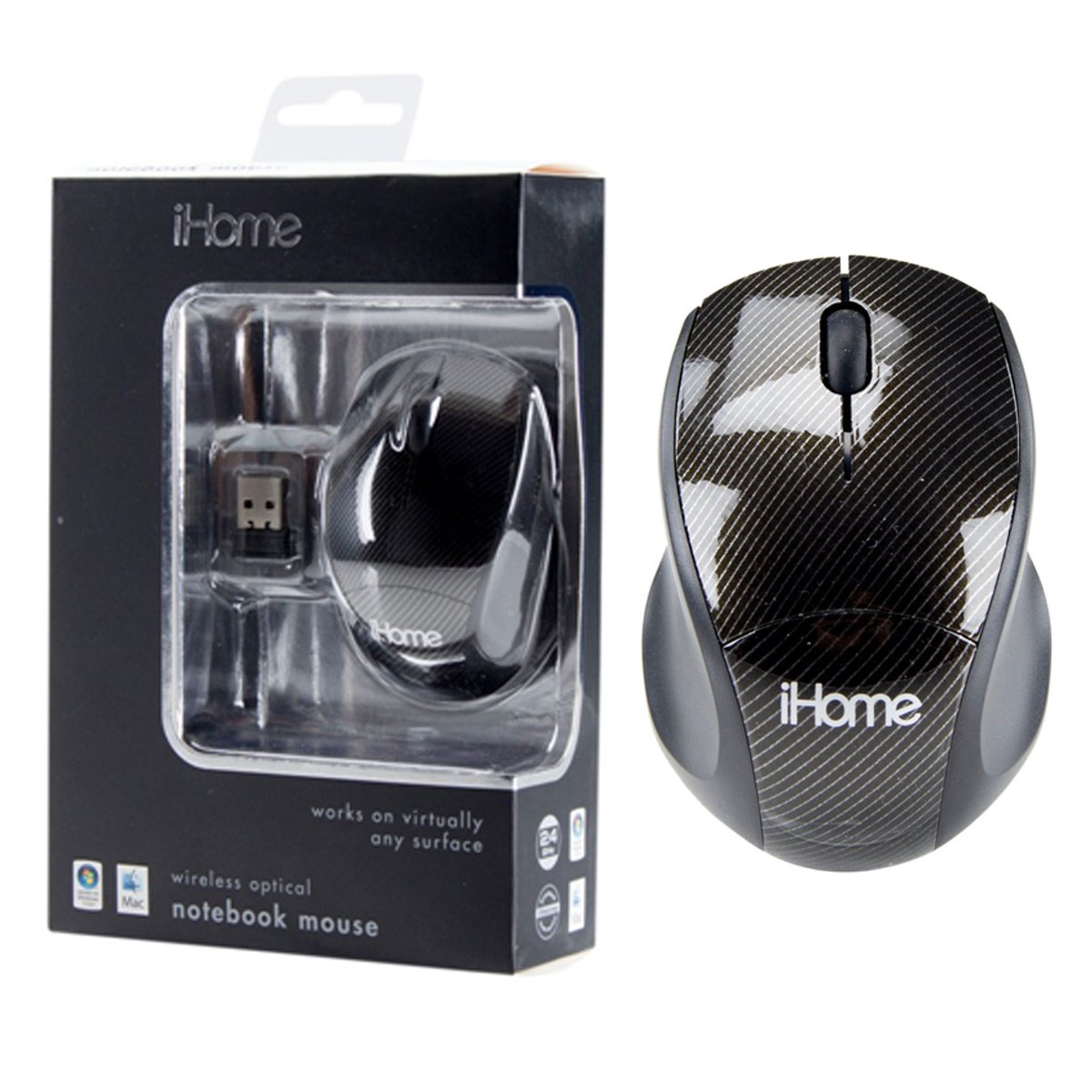 iHome Wireless Optical Notebook Mouse - Nano USB - Just One Cable Inc